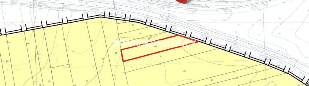 Działka rolna na sprzedaż Kraków Nowa Huta, 2454 m2, prostokąt od ...